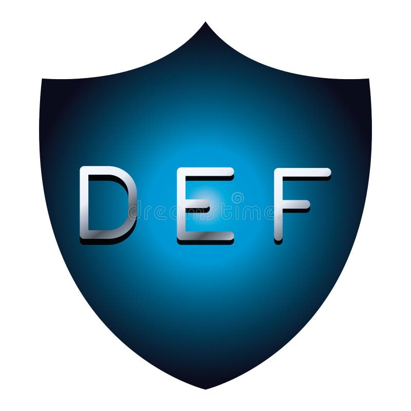 DEF Alphabet Font Letters Blue Security Shield Symbol Stock Vector ...