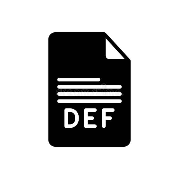Black Solid Icon for Def, Data and File Stock Vector - Illustration of ...
