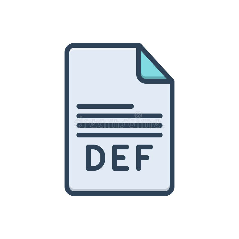 Color Illustration Icon for Def, Data and File Stock Illustration ...