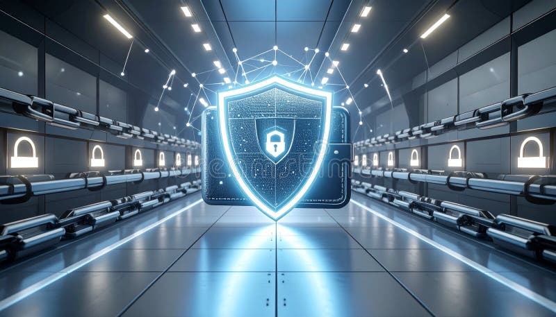 DeFAI : Digital Wallet with Shield and Lock Symbol Represents ...