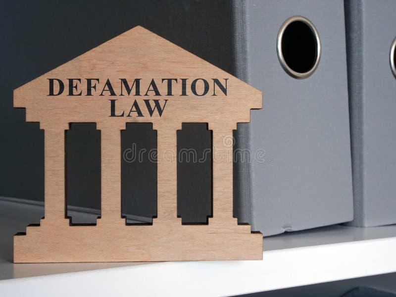 Defamation Law Plate on the Shelf. Stock Photo - Image of evidence ...