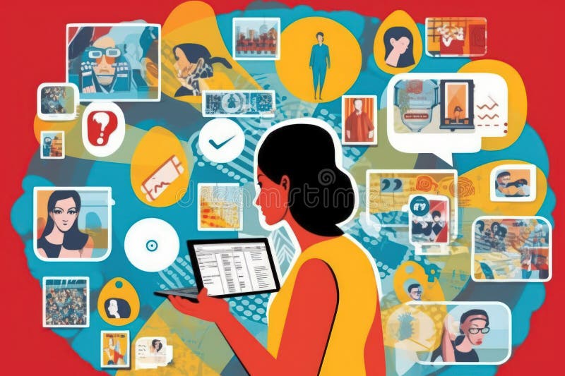 Defamation on Social Media - Generative AI Stock Illustration ...