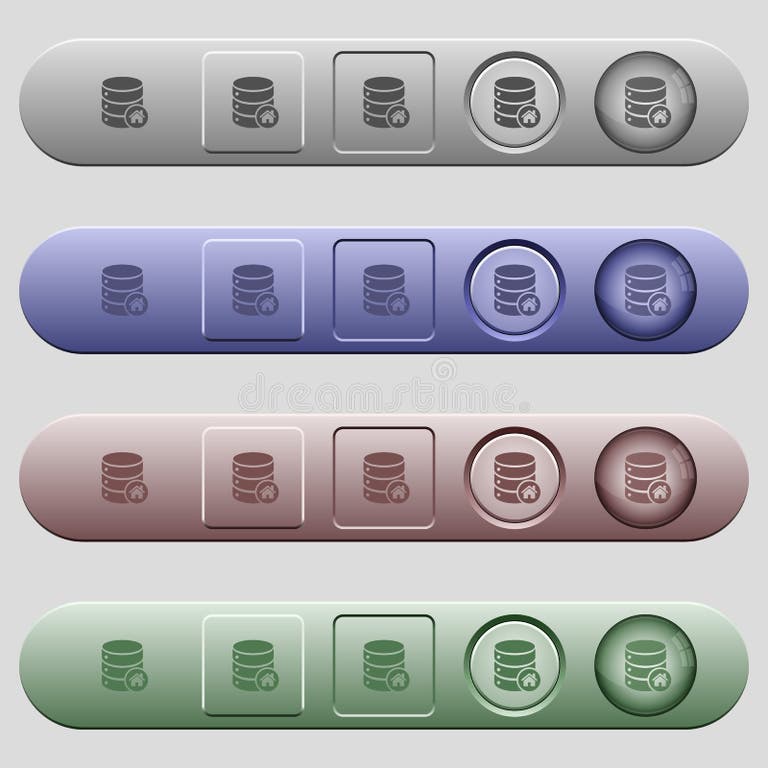 Default Database Icons on Horizontal Menu Bars Stock Vector ...
