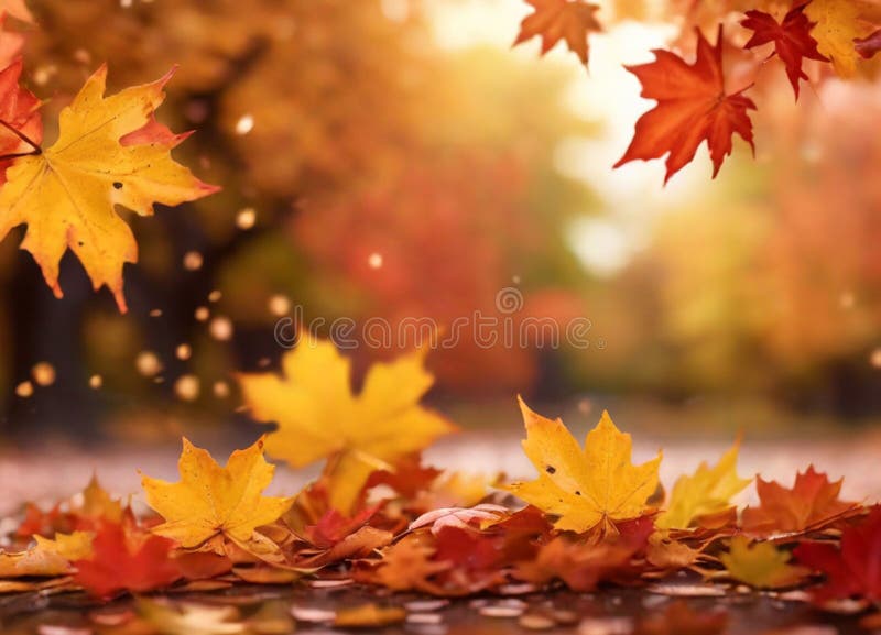 Default 8k Falling Maple Leaf Background Stock Illustration ...