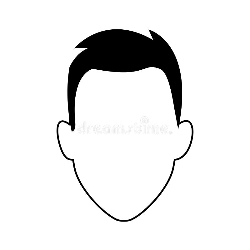 Default Man Face Icon, Flat Design Stock Vector - Illustration of ...
