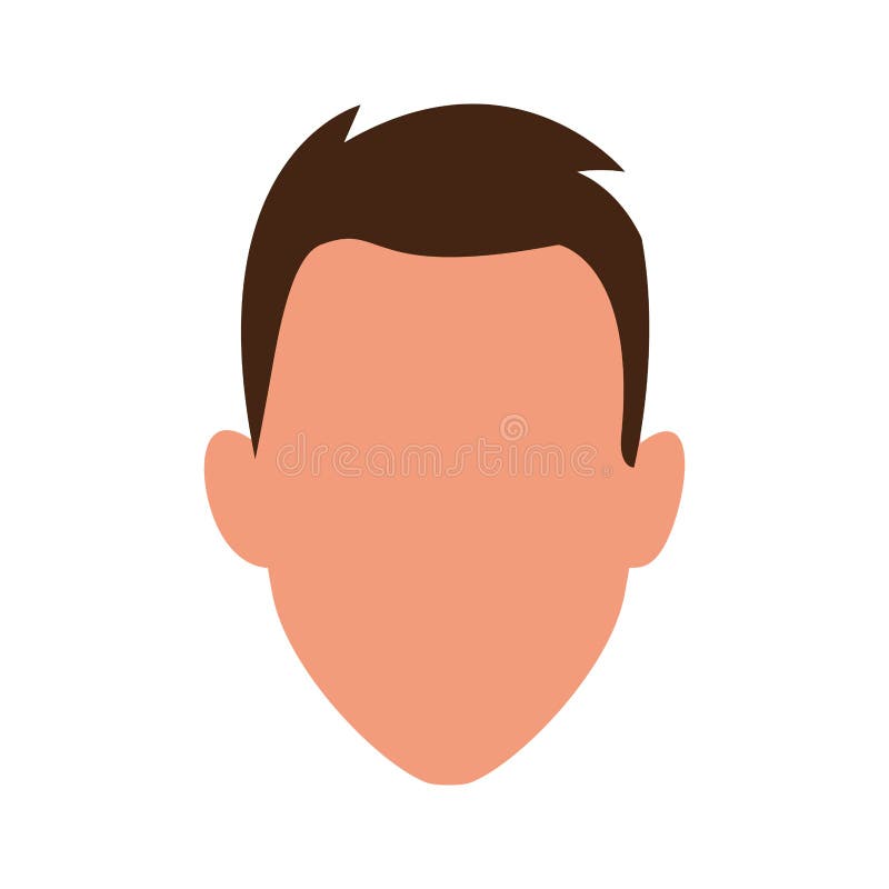 Default Man Face Icon, Flat Design Stock Vector - Illustration of ...