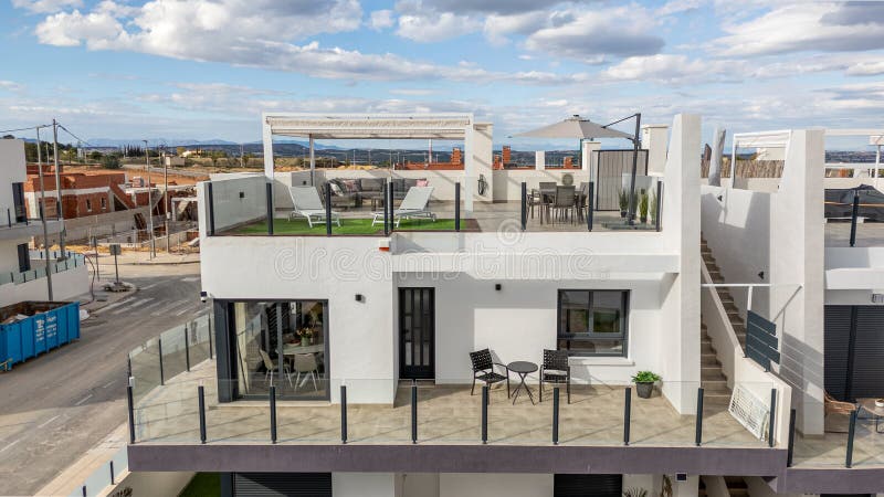 Modern Apartment Building in Sunny Day. Exterior, Residential House ...