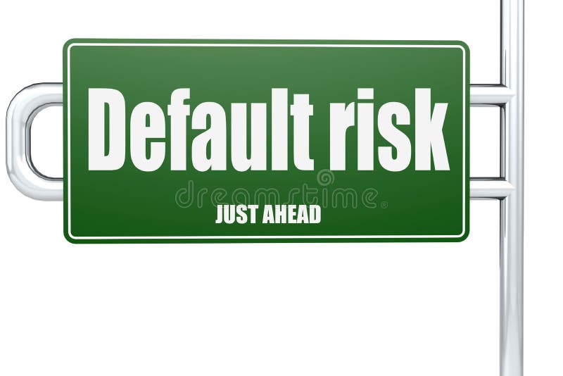 Default Risk Word on Green Road Sign Stock Illustration - Illustration ...