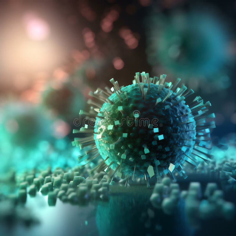 Defeat cell with virus stock illustration. Illustration of ...