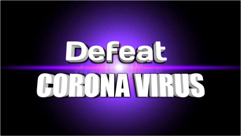 Defeat Corona Virus Covid 19. 3D Illustration on Black Background ...