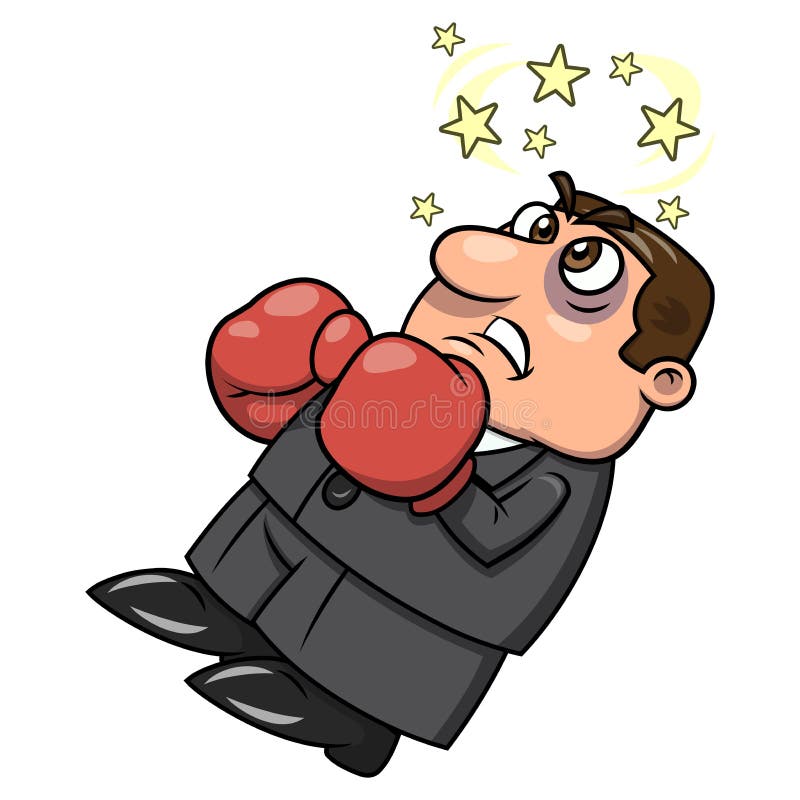 Defeated Businessman After A Boxing Match Stock Vector - Illustration ...