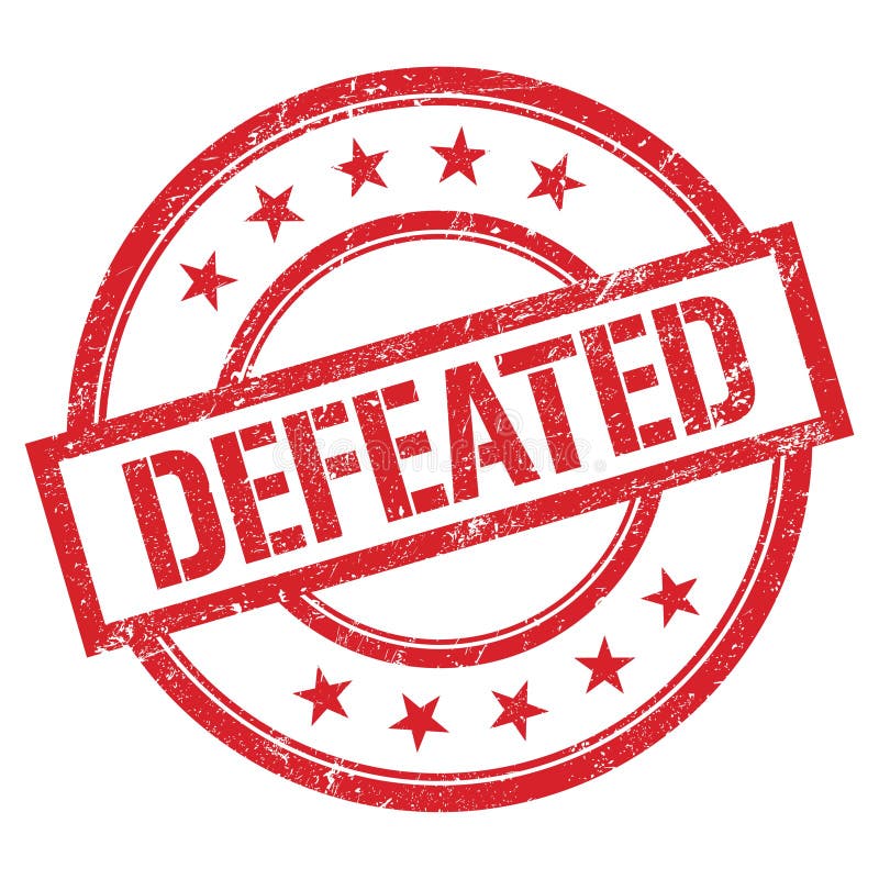 DEFEATED Text on Blue Vintage Lines Stamp Stock Illustration ...