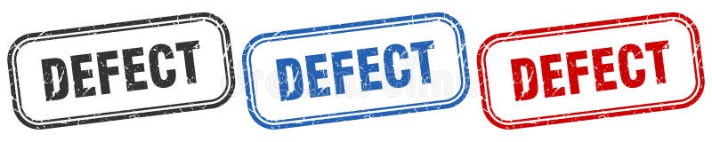 Defect Square Isolated Sign Set. Defect Stamp. Stock Vector ...