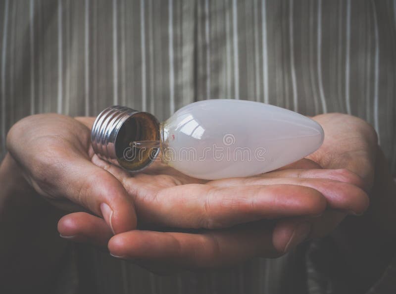 Defective Light Bulb. Broken Incandescent Light Bulb. Stock Image ...