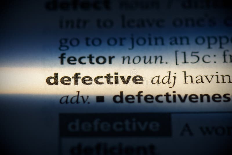 Defective stock photo. Image of word, macro, focus, detail - 161578632