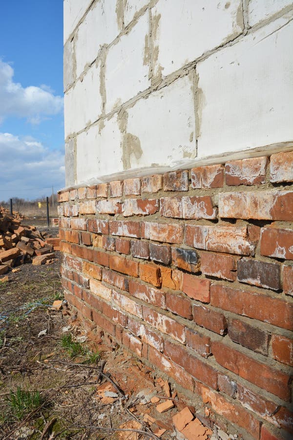 Defects in Brickwork. Close Up on Poor Quality Bricks for New House ...
