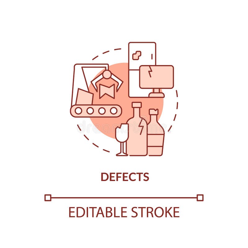 Defects red concept icon stock vector. Illustration of concept - 243906662