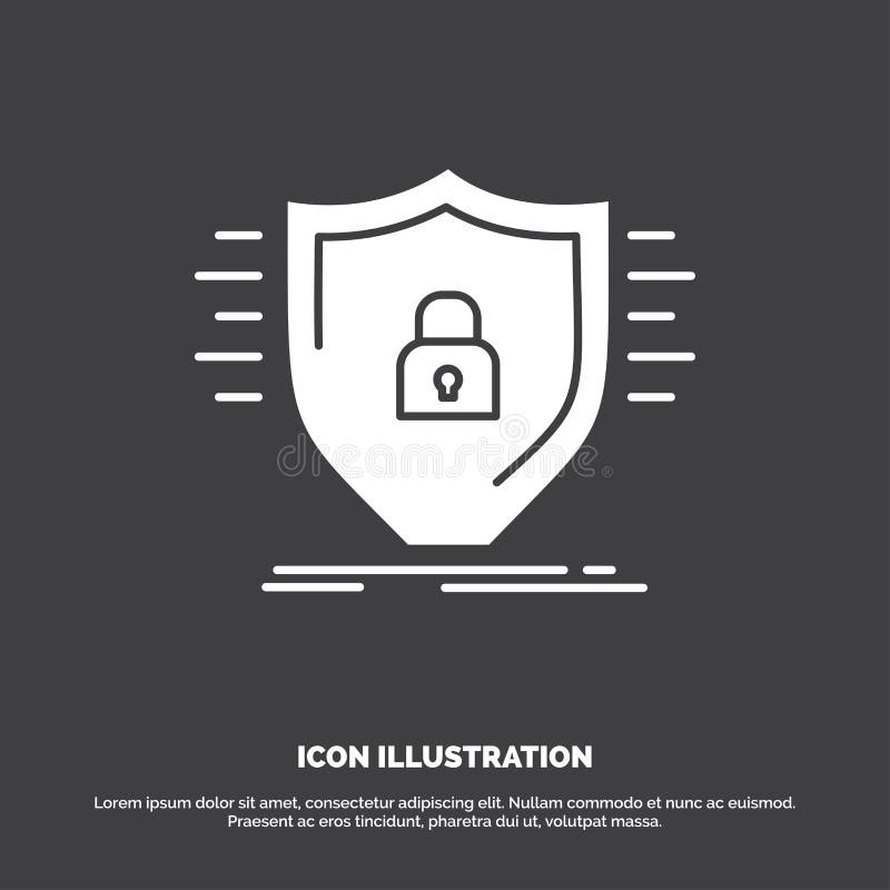 Defence, Firewall, Protection, Safety, Shield Icon. Glyph Vector Symbol ...