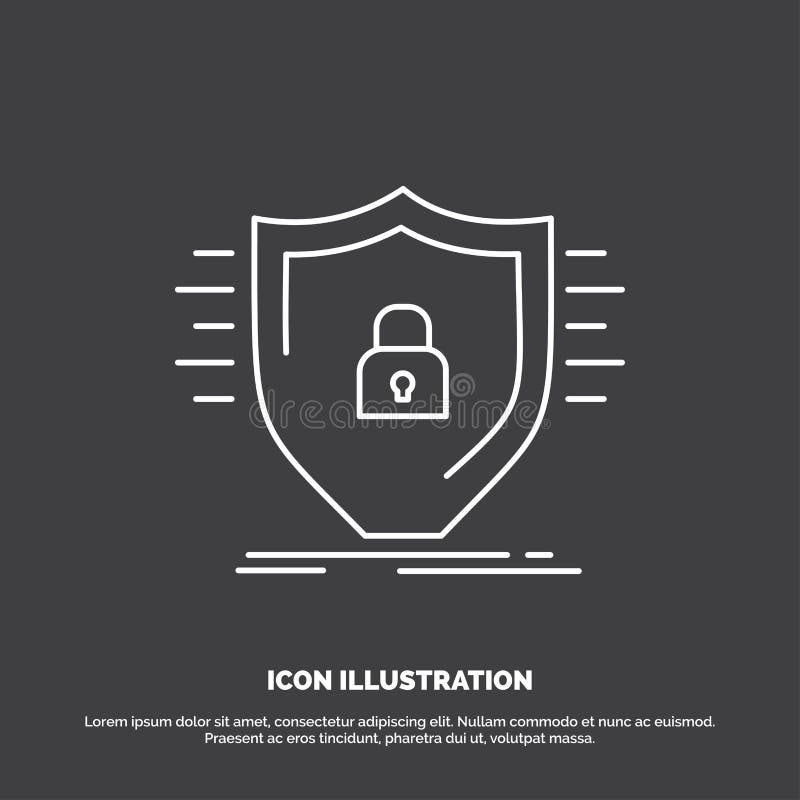 Defence, Firewall, Protection, Safety, Shield Icon. Line Vector Symbol ...