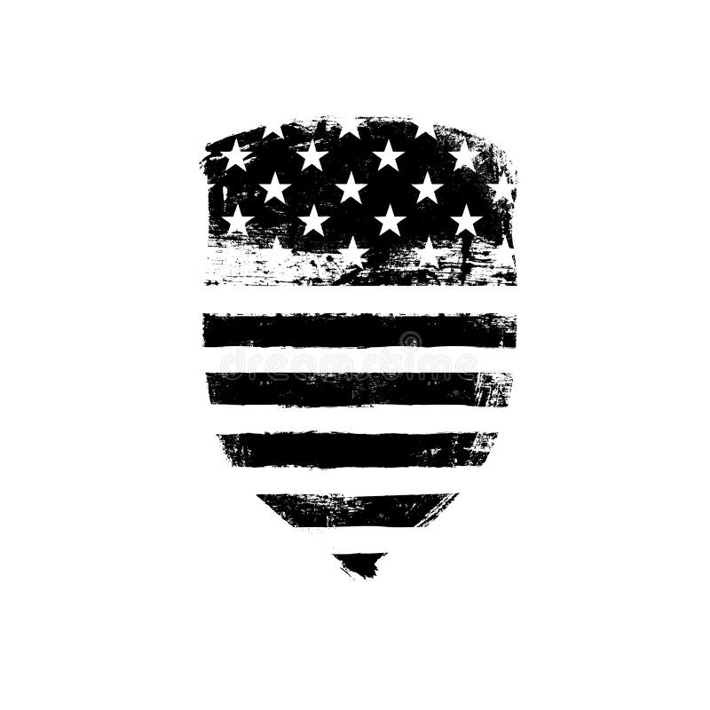 Defence Symbol. Shield Icon Shaped American Flag Stock Vector ...