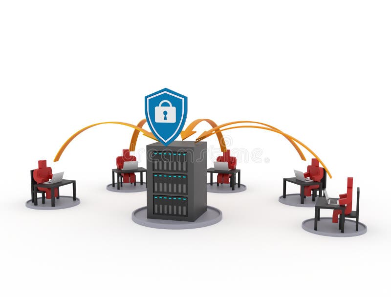 Defend Against Hacker Attacks Stock Illustration - Illustration of ...