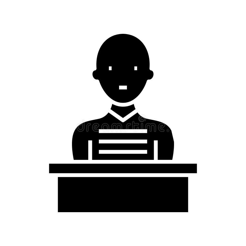 Defendant Black Icon, Concept Illustration, Vector Flat Symbol, Glyph ...