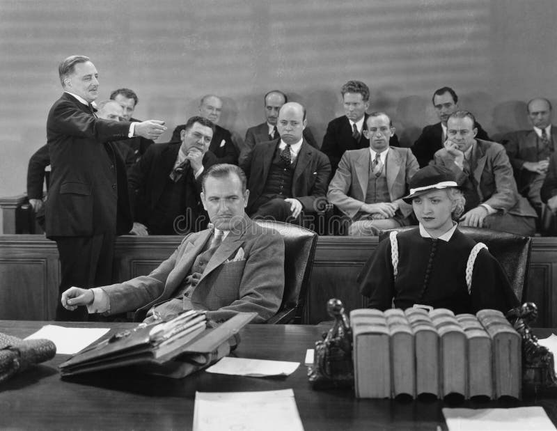 Jury Box and Defendant Table in Courtroom Stock Image - Image of ...
