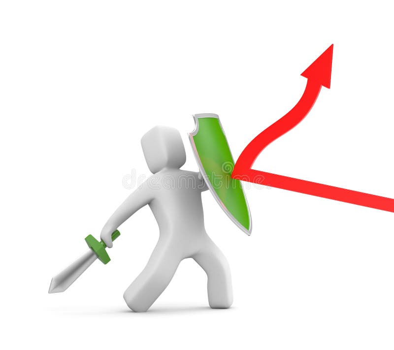 Defender with Shield and Sword - Reflects Attack Stock Illustration ...