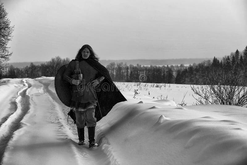 Defender the Young Warrior in Armor Stock Image - Image of aggression ...