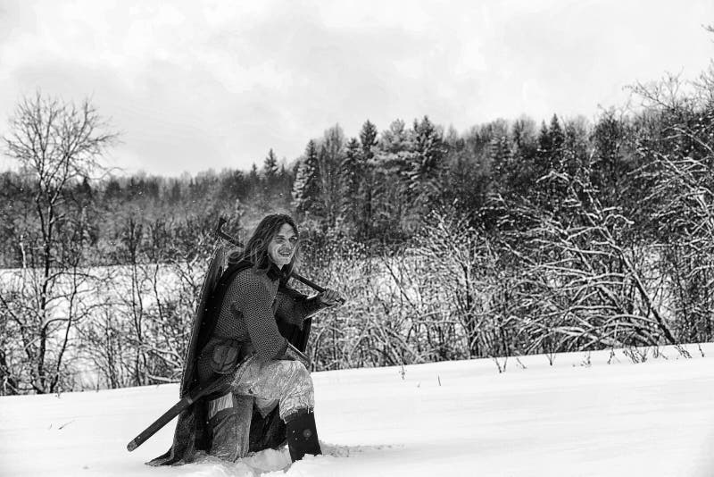 Defender the Young Warrior in Armor Stock Image - Image of battle ...