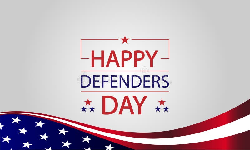 Patriotism with Defenders Day Text and Flag Design Stock Vector ...
