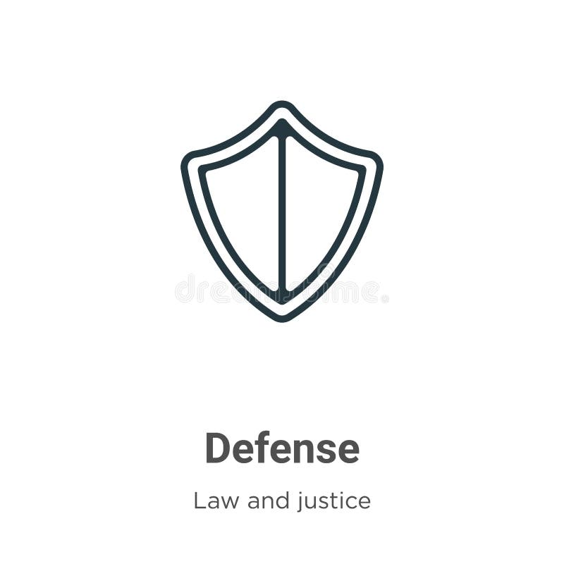 Defense Thin Line Icon, Law and Justice, Shield Sign, Vector Graphics ...