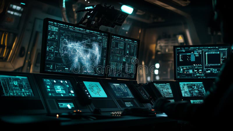 Defense System Activates in Advanced Tactical Control Room during ...