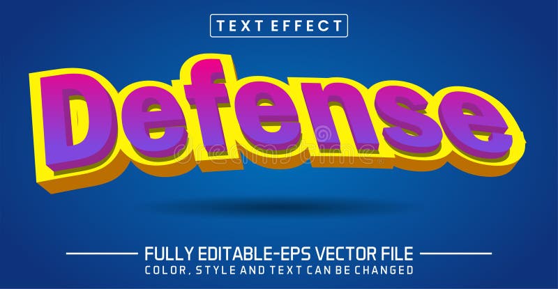 Defense Text Editable Style Effect Stock Vector - Illustration of force ...