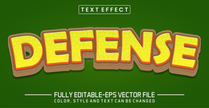 Defense Text Editable Style Effect Stock Illustration - Illustration of ...