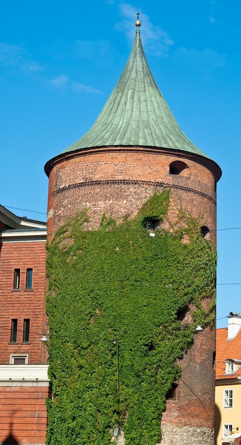 Defense Tower Inside the Shield Stock Photo - Image of detail, lleida ...