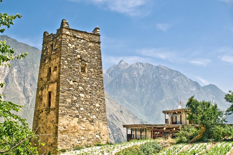 Tibetan Defense Towers of Danba Village Suopo in China Stock Photo ...