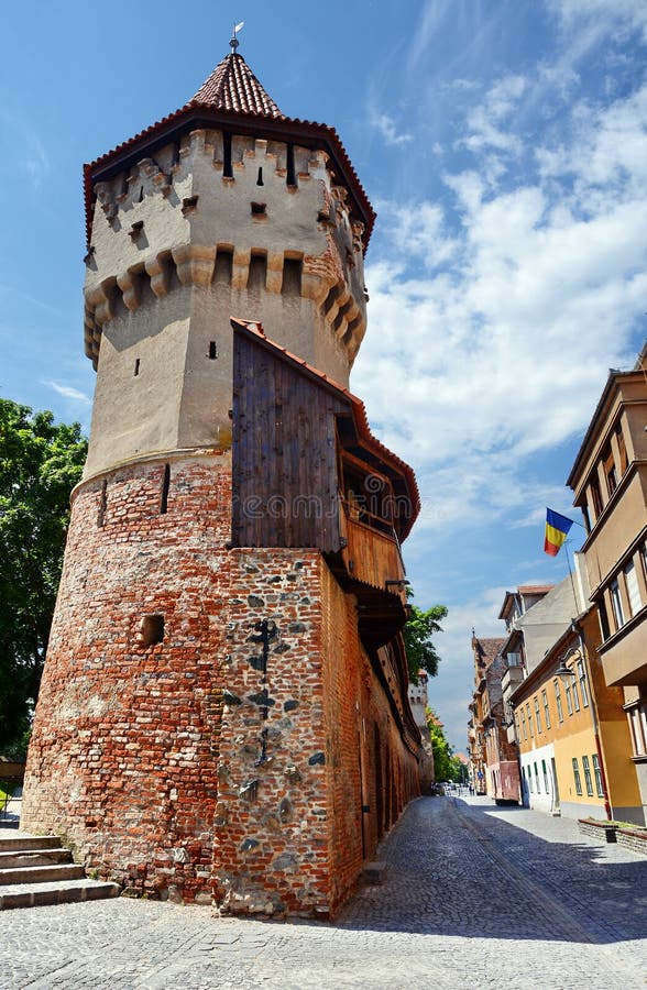 Defense Tower Inside the Shield Stock Photo - Image of detail, lleida ...