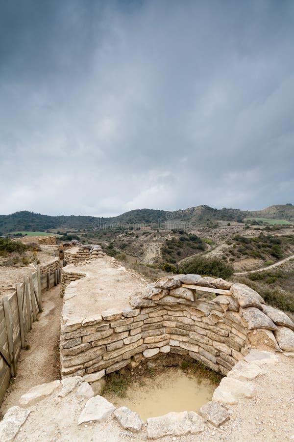 Defensive Fighting Position in Alcubierre, Spain Stock Photo - Image of ...