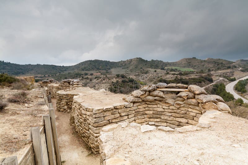 Defensive Fighting Position in Alcubierre, Spain Stock Image - Image of ...