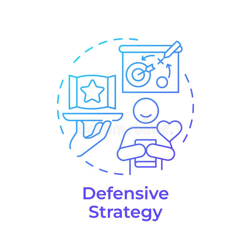 Defensive Strategy Blue Gradient Concept Icon Stock Vector ...