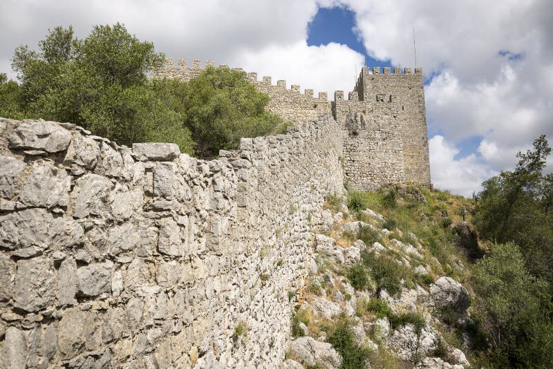 The Defensive Wall of Sesimbra Castle Stock Photo - Image of fortress ...