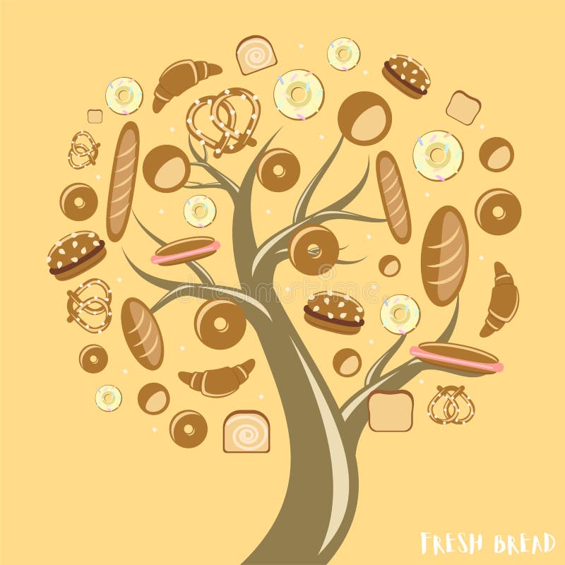 Bread Tree stock illustration. Illustration of fresh - 92016156