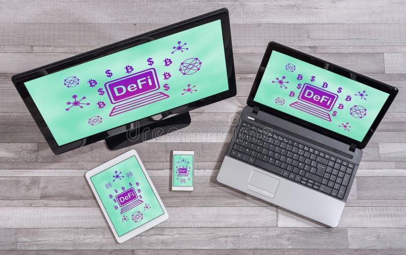 Defi Concept on Different Devices Stock Image - Image of defi, contract ...