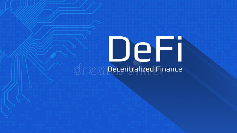 DeFi - Decentralized Finance with Altcoin Logos and Up Arrow Symbol on ...