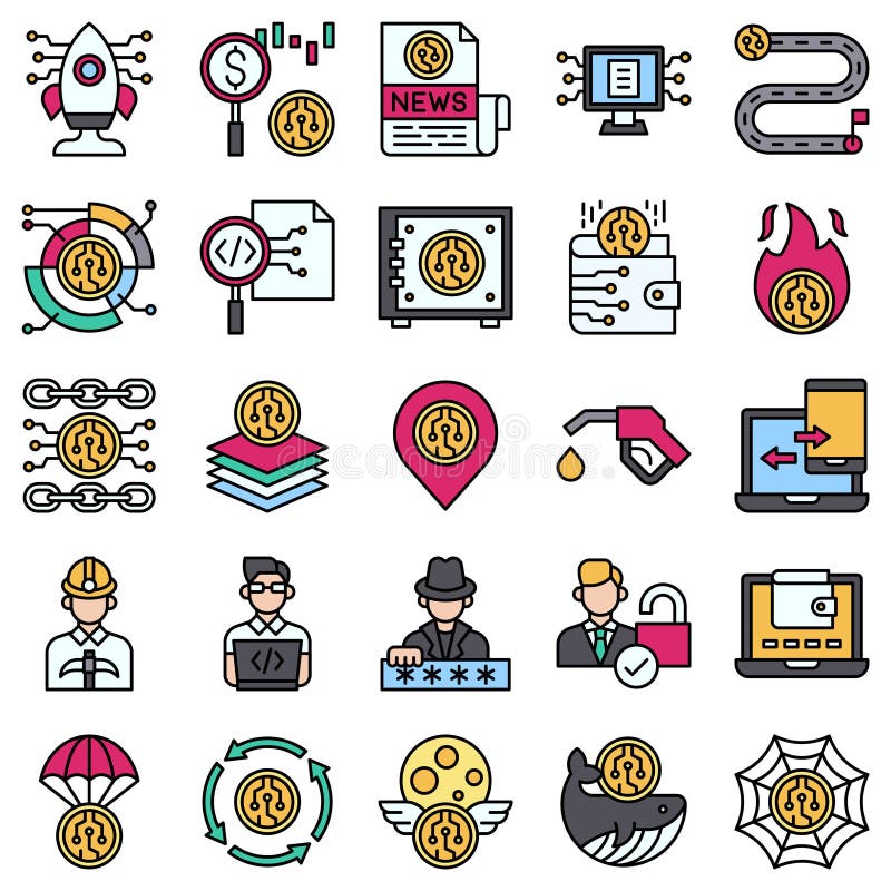 DeFi Filled Icon Set 2, Vector Illustration Stock Vector - Illustration ...