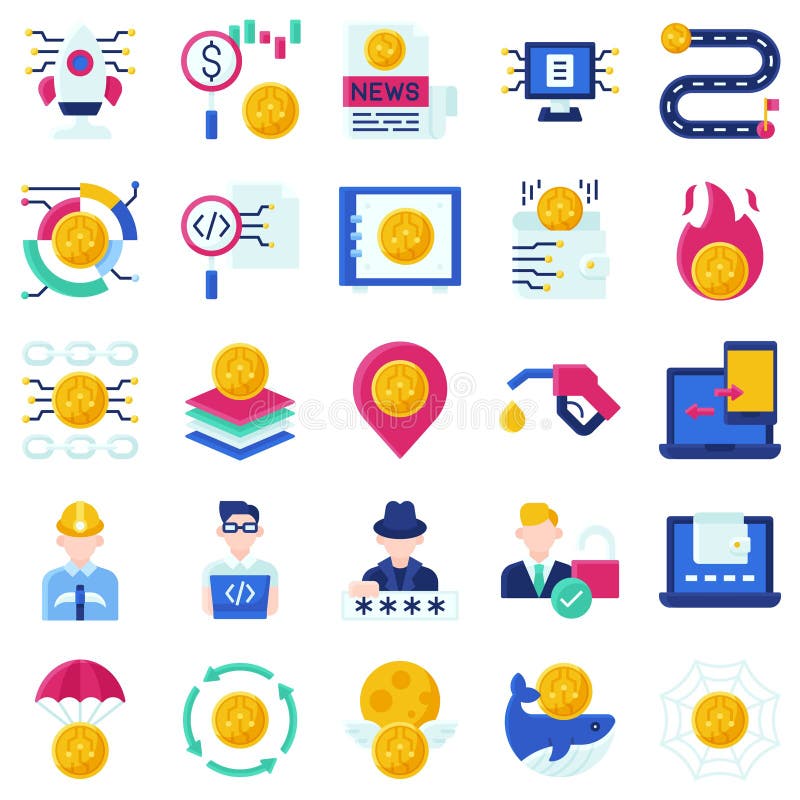 DeFi Flat Icon Set 2, Vector Illustration Stock Vector - Illustration ...