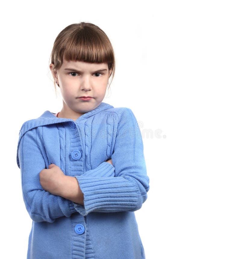 Defiant Young Child with Arms Crossed Stock Image - Image of toddler ...