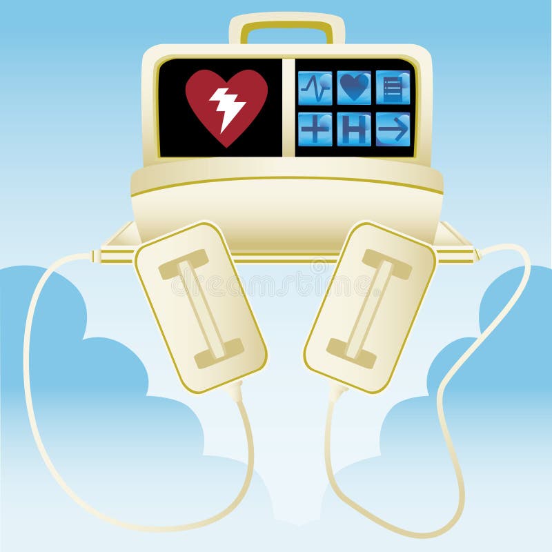 Defibrillator hart vector illustratie. Illustration of ziekenhuis - 9252549