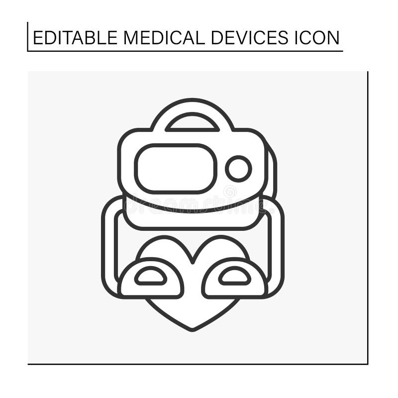 Defibrillator Line Icon, Outline Symbol, Vector Illustration, Concept ... Defibrillator Line Icon, Outline Symbol, Vector Illustration, Concept ...